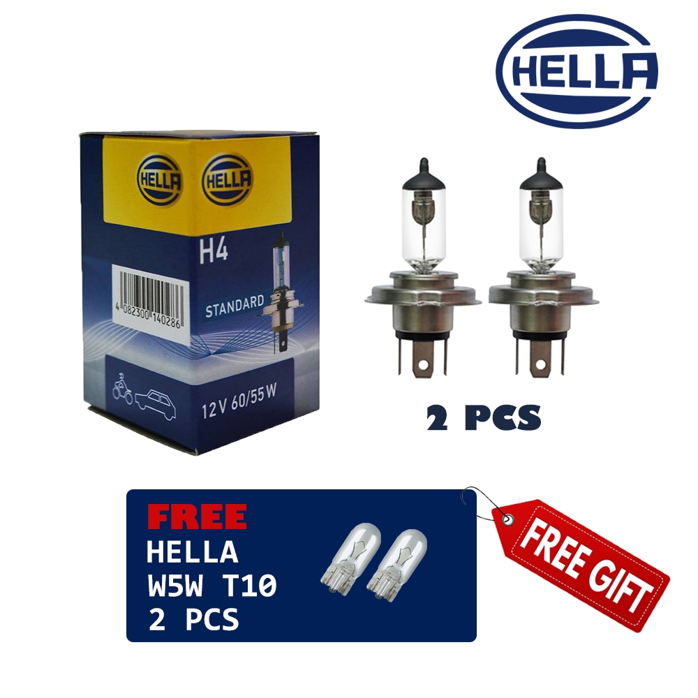 [Free Gift] Hella H4 12v 60/55w 2pcs Bulb -8GJ002525133